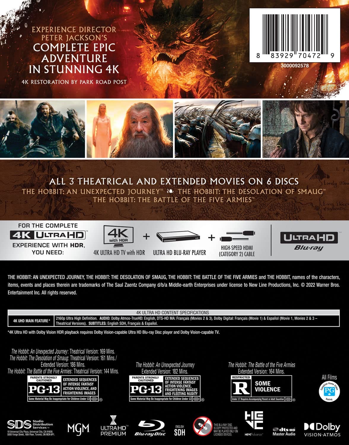 The Hobbit Motion Picture Trilogy (Extended & Theatrical)(4K Ultra HD) | HeadStark