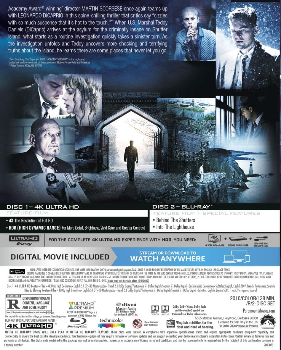 Shutter Island 4K UHD + Blu-ray + Digital | HeadStark